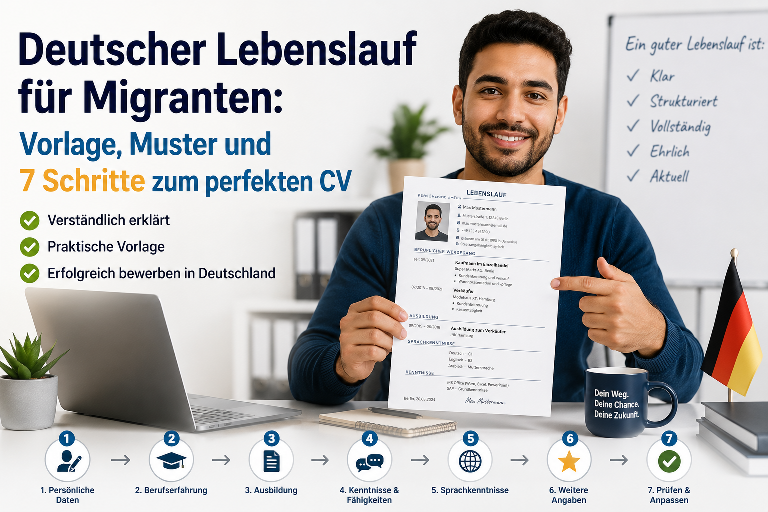 German CV for Migrants: Template, Examples, and 7 Steps to the Perfect ...